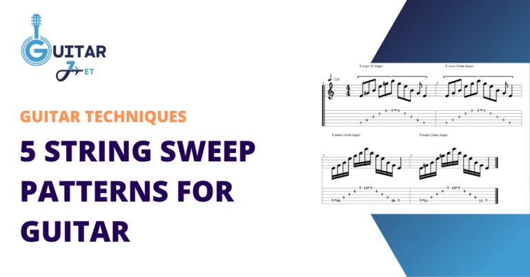 Common 5 String Sweep Patterns for Guitar (Tab & PDF) - Guitarjet
